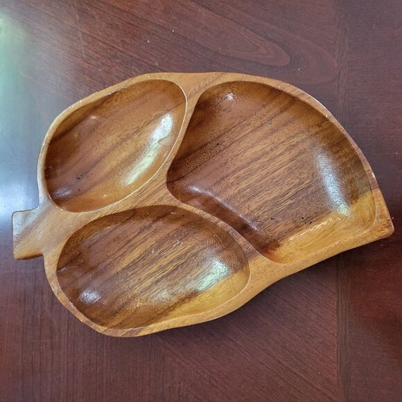 Alii | Dining | Vintage Monkey Pod Wood Leaf Tray Serving Dish 3 ...